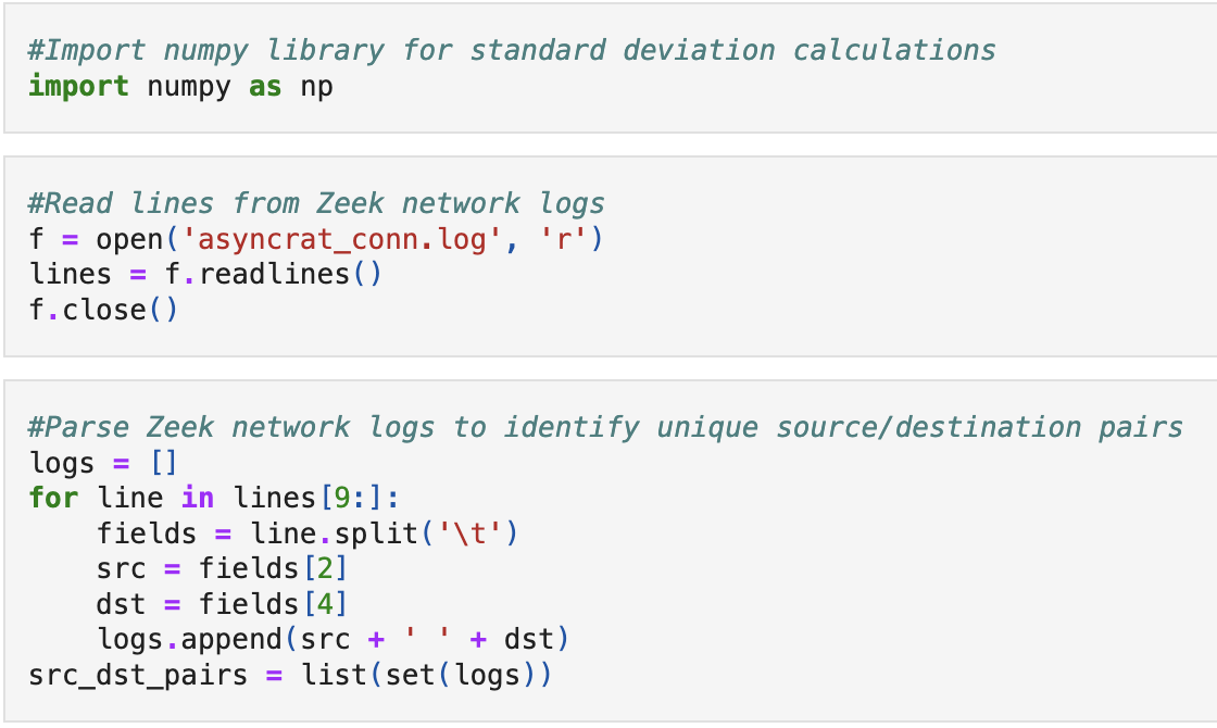 Automated Threat Hunting for Network Beacons Using Zeek and Math — QFunction
